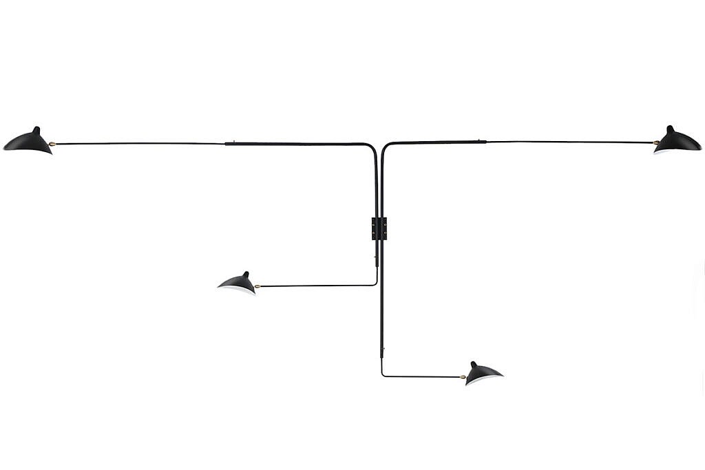 Four rotating arm wall lamp, 1954 - Strle Svetila